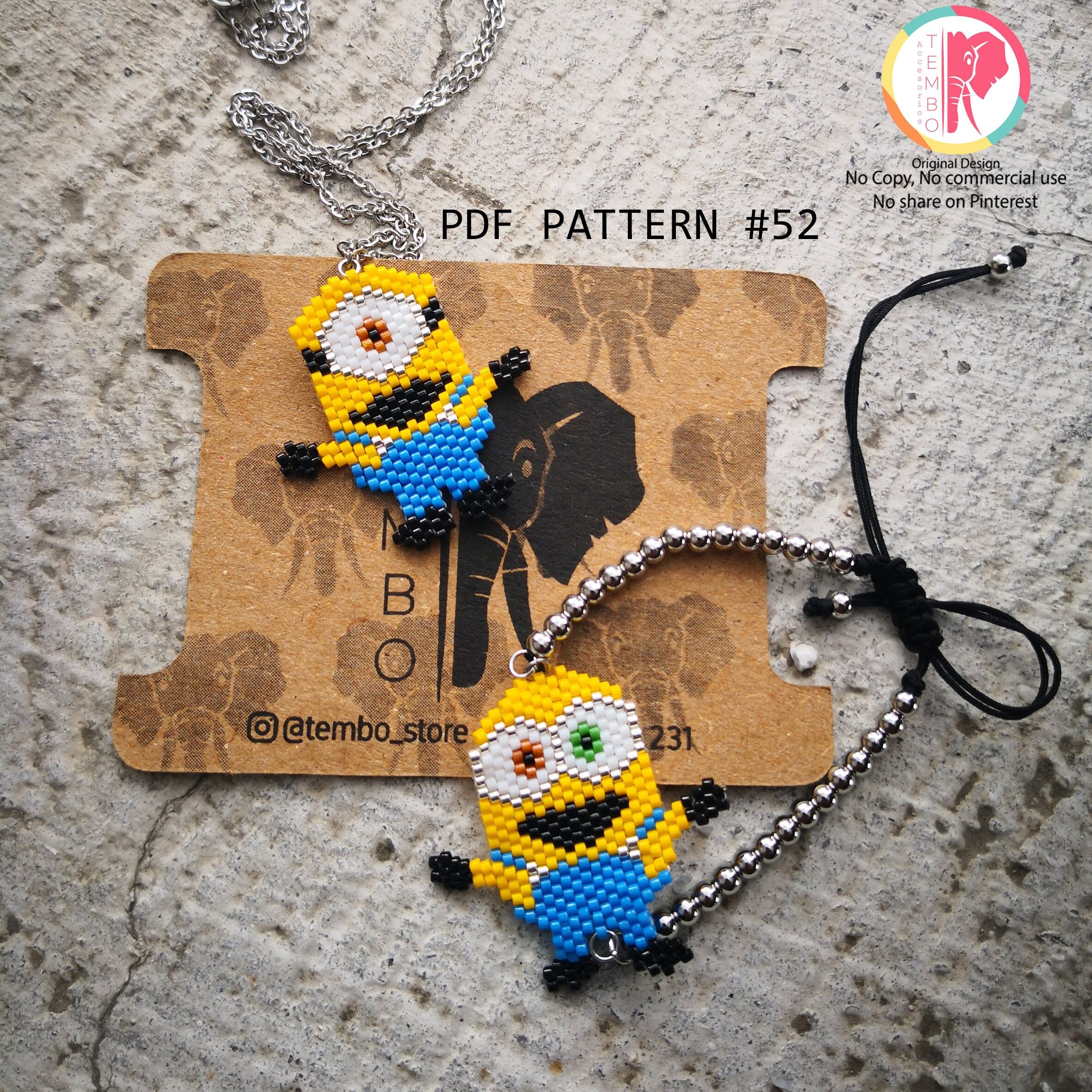 PDF Pattern Minions Necklace, Minions Bracelet, Minions Pattern ...