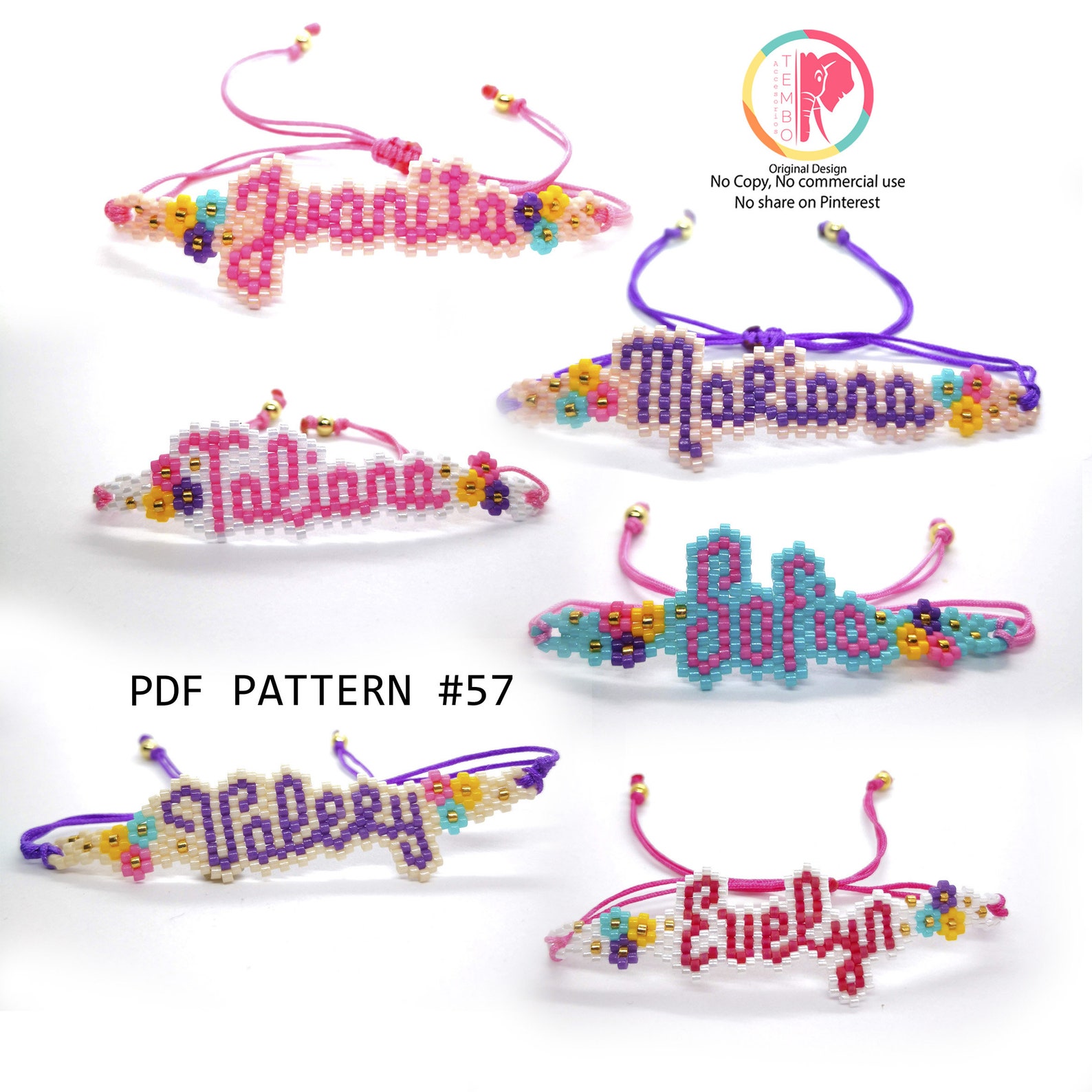 PDF Pattern, 57 Patterns Different Names Girls and Women, Names ...