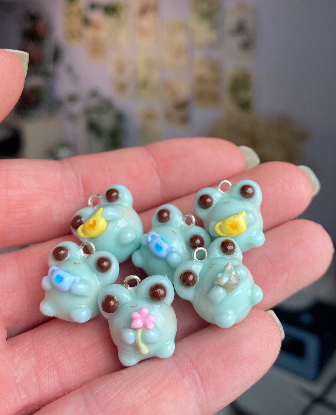 Cute Frog Charms Handmade Polymer Clay Charms - Etsy