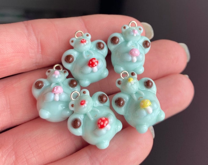 Frog Holding Heart Charm Handmade Polymer Clay Valentines Day Charms - Etsy