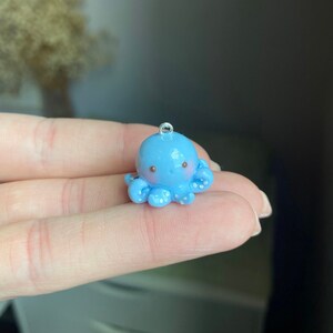 Octopus Charm Handmade Polymer Clay Key Chains Tiny Charms Clay Decor ...