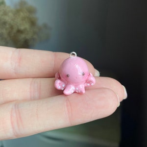 Octopus Charm Handmade Polymer Clay Key Chains Tiny Charms Clay Decor ...