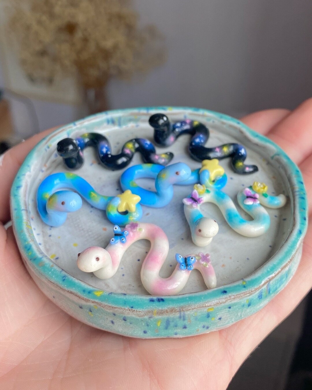 Mini Snakes Desk Pets Handmade Polymer Clay Figurines Desk Decor - Etsy