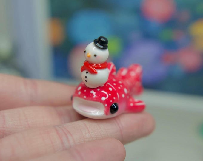Snowman Whale Shark ~ MADE TO ORDER ~ Clay Art ~ Desk Friend ~ Handmade ...