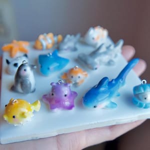 Marine Animals ~ Handmade ~ Polymer Clay Charms ~ Figurines ~ Jewelry ...