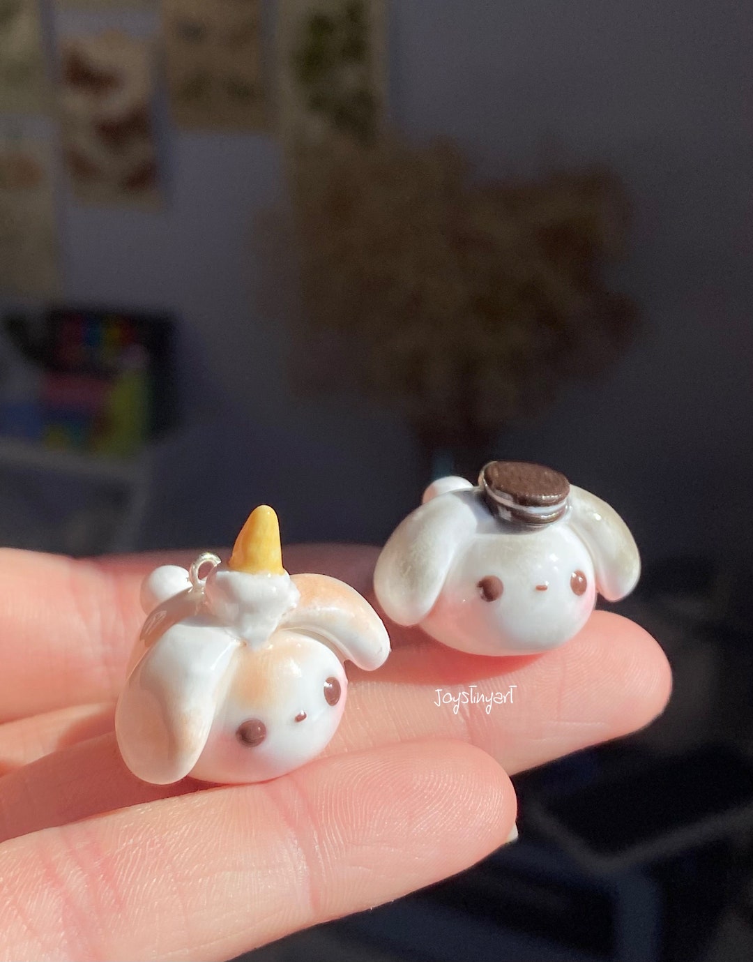 Bun Bun Charms Food Bunny Handmade Polymer Clay Charms Bunnies Clay Art ...