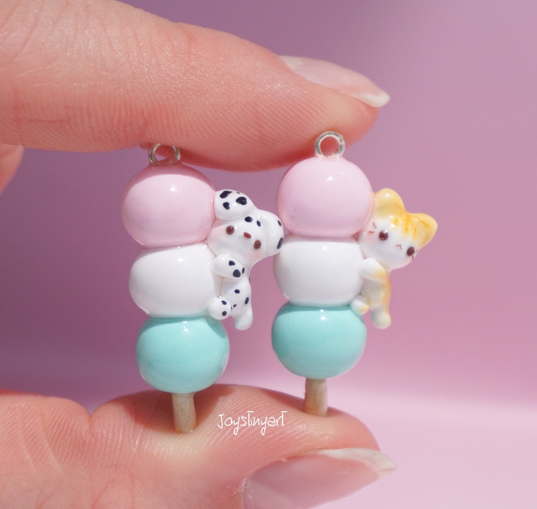 Cute Dango Charm Cat Dog Handmade Polymer Clay Charms - Etsy