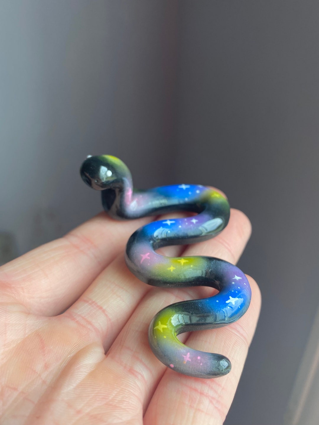 Snake Desk Friend ~ Milky Way ~ Handmade ~ Polymer Clay ~ Figurine ...