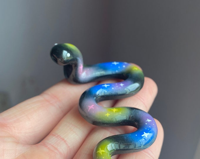 Snake Desk Friend ~ Milky Way ~ Handmade ~ Polymer Clay ~ Figurine ...