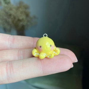 Octopus Charm Handmade Polymer Clay Key Chains Tiny Charms Clay Decor ...