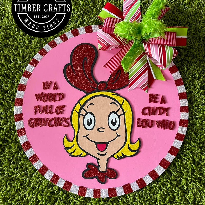 Cindy Lou Who Door Decor - Etsy