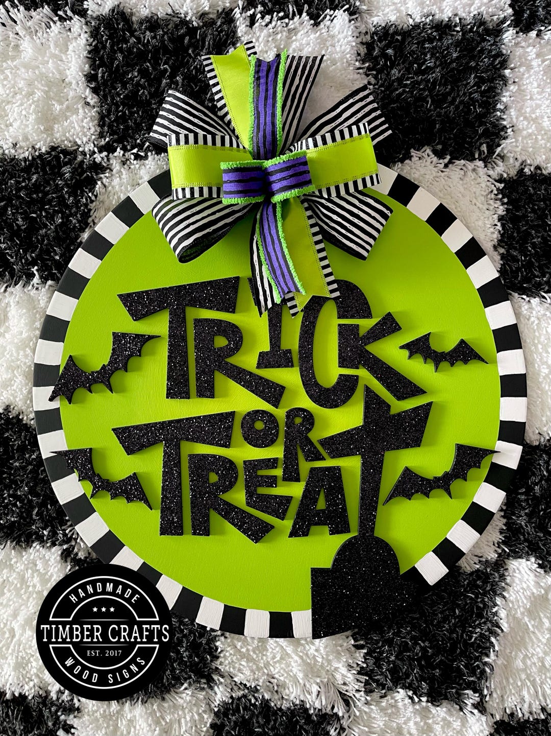 Trick or Treat Door Hanger, Halloween Door Hanger, Halloween Decor - Etsy