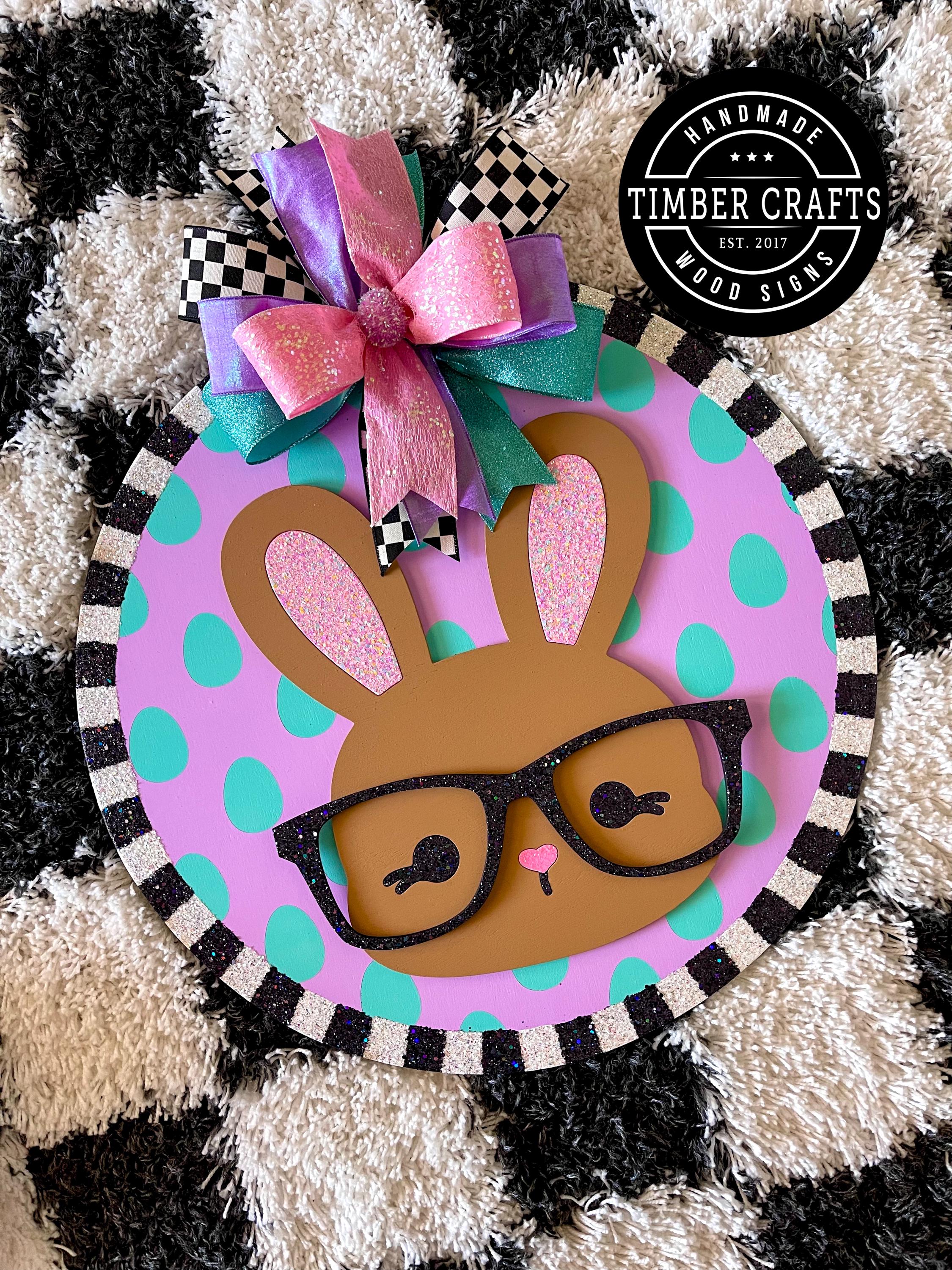 Easter Door Hanger, Bunny Door Hanger, Timber Crafts, Timber Crafts ...