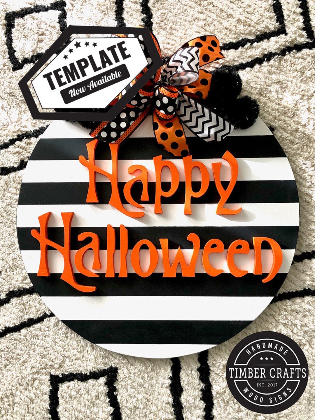 Happy Halloween Door Hanger Template - Etsy