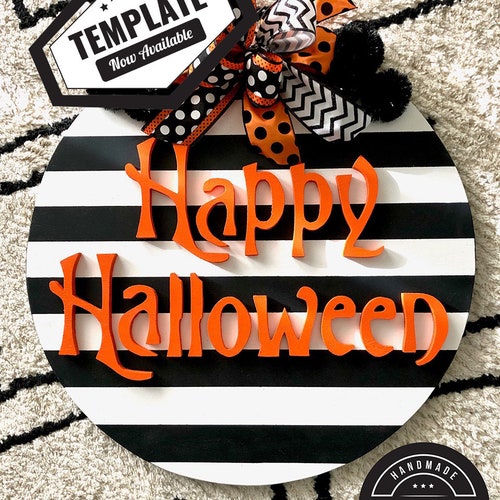 Happy Halloween Door Hanger Template - Etsy