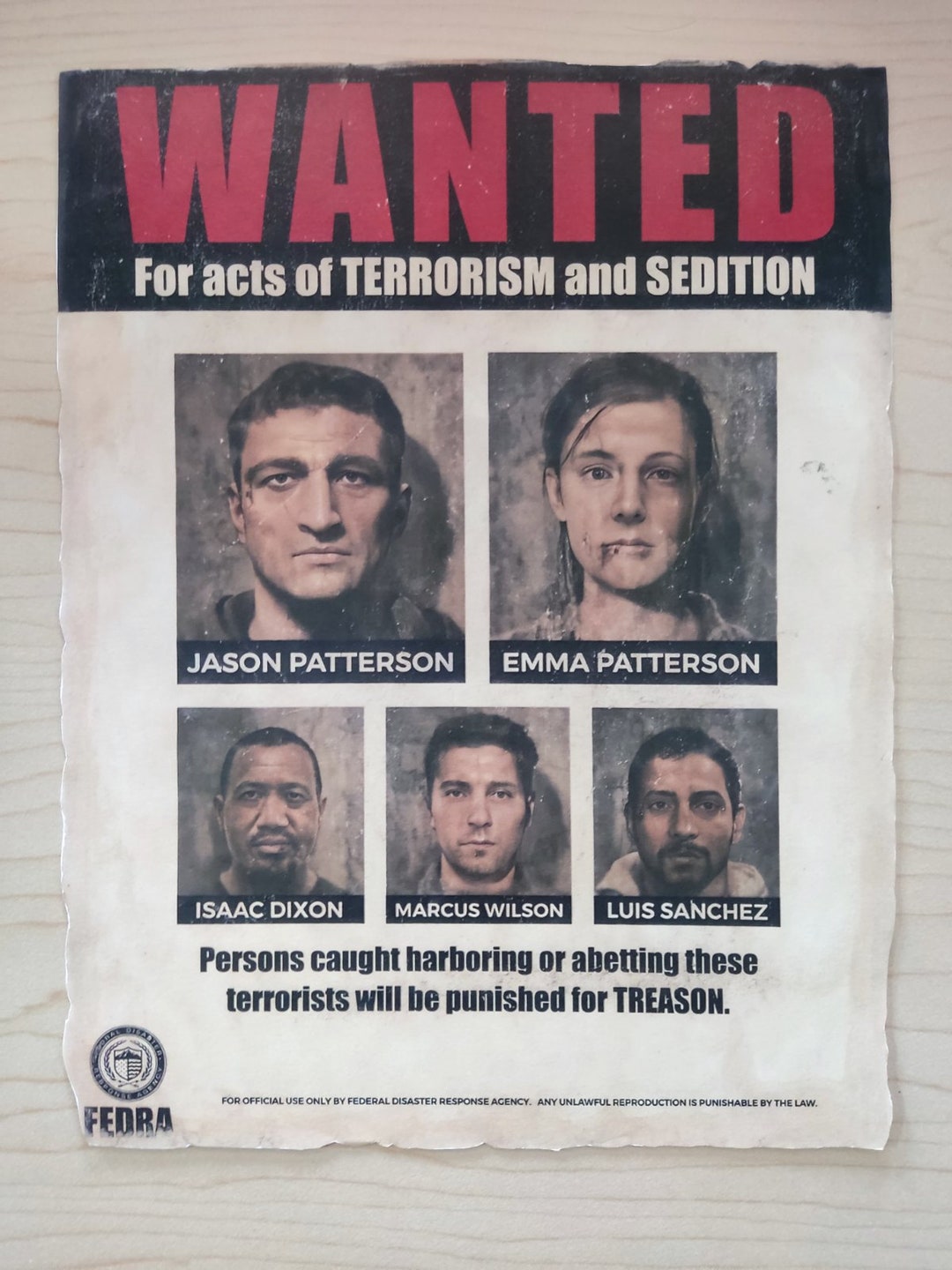 WLF Wanted Terrorism by Fedra Poster | the Last of Us Part 2 - Etsy