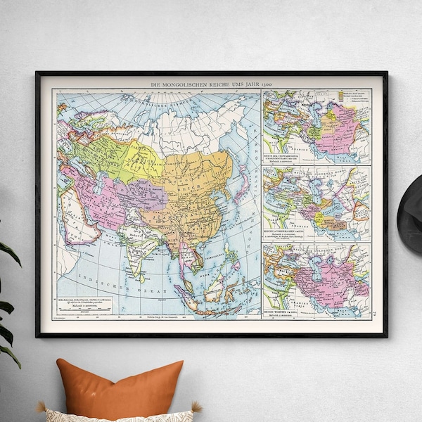 Map of Asia - Etsy
