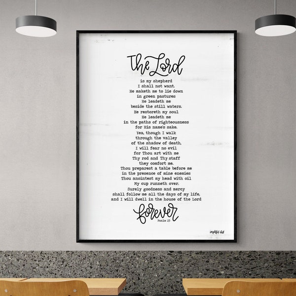 Psalm 23 Large Print - Etsy