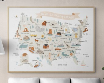 Tour the States Poster USA Map - Etsy
