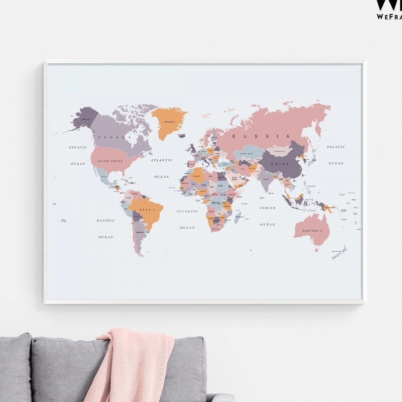 Framed Map - Etsy