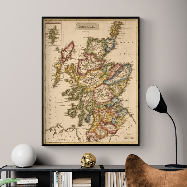 Antique Scotland Map - Etsy