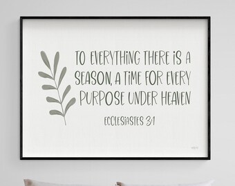 To Everything There is A Season A Time for Every Purpose - Etsy