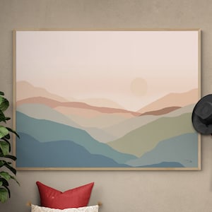 Sunrise Wall Art Print, Framed Landscape Wall Decor, Minimalist Nature ...