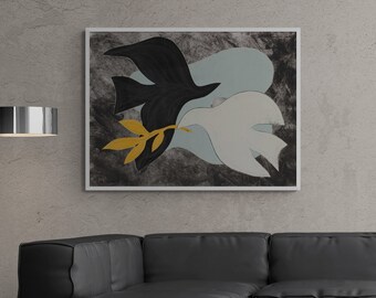 Dove Illustration Poster, Bird Wall Art, Animal Decor, Wildlife Print ...
