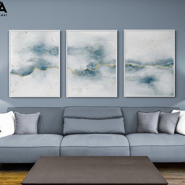 3 Piece Gold Wall Art - Etsy
