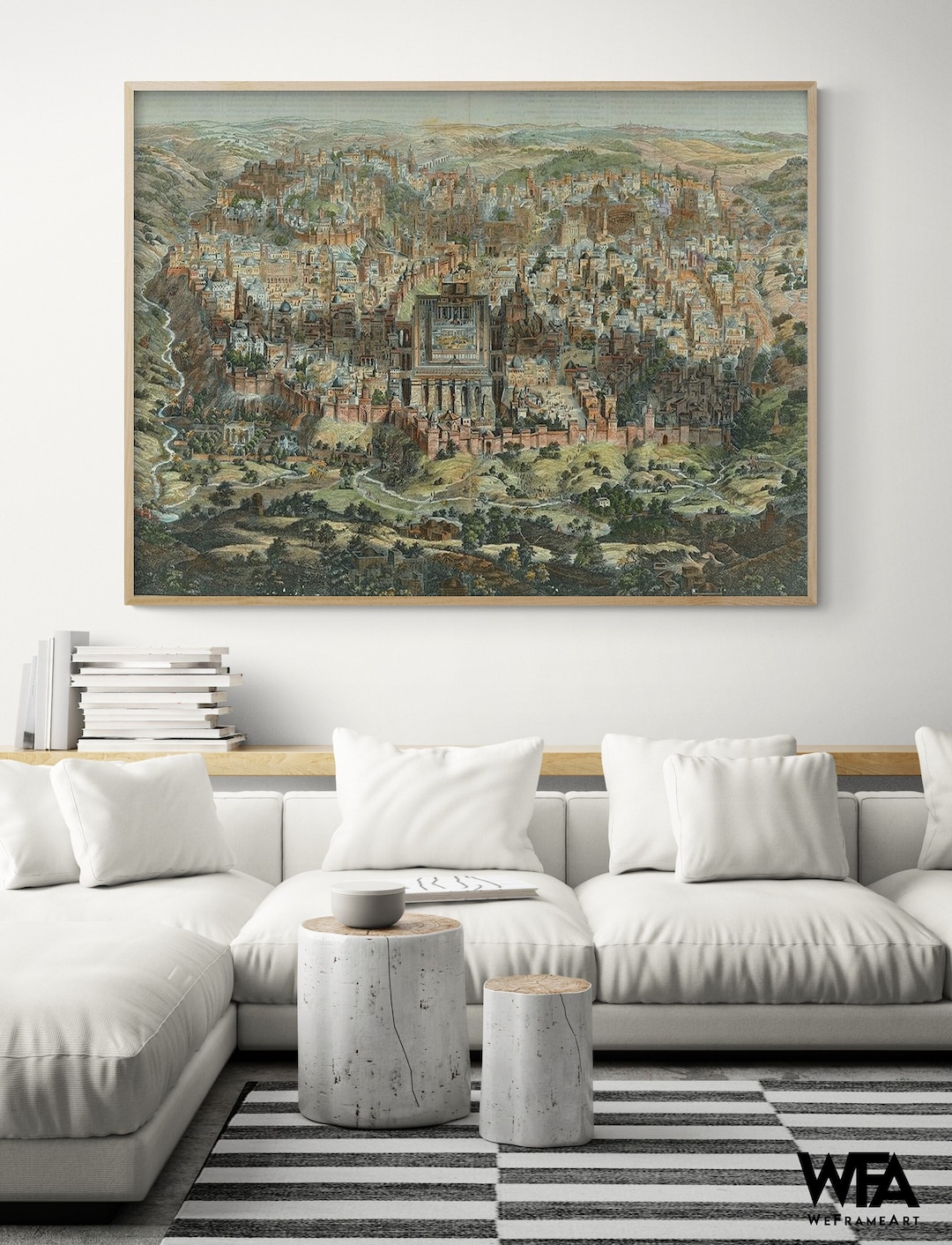 Biblical Art Print, Antique Map of Jerusalem, Ancient Christian Art ...