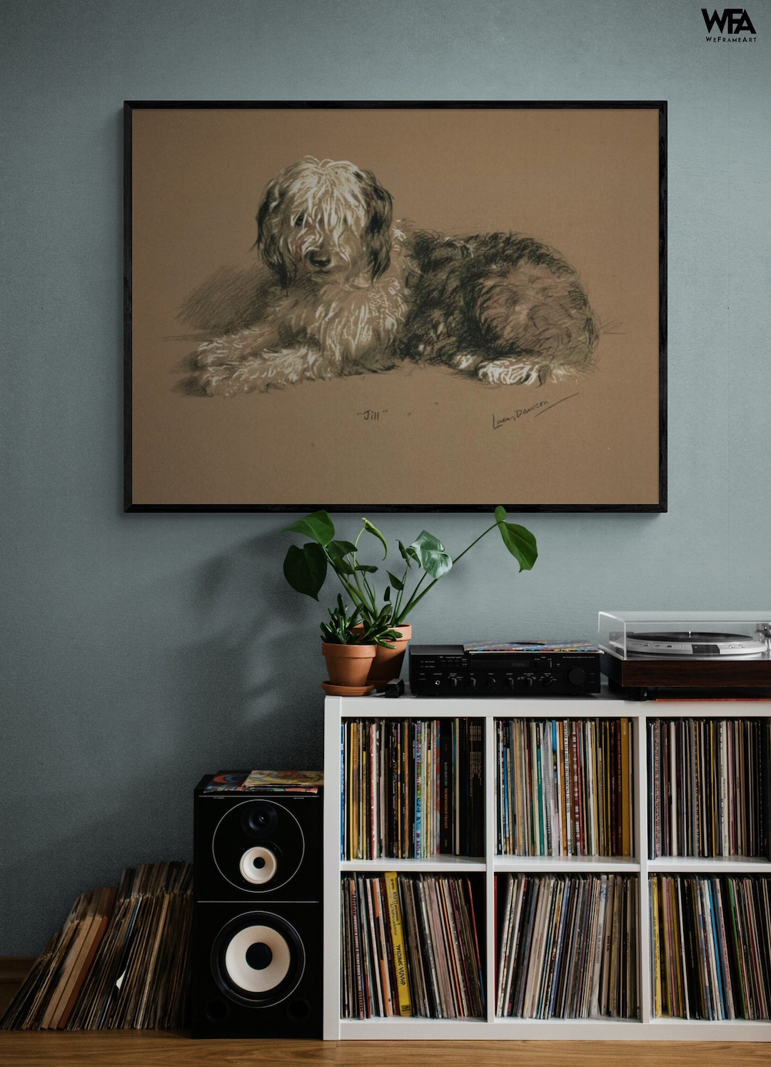 Old English Sheepdog Artwork Print, Sheepdog Antique Poster Wall Art ...