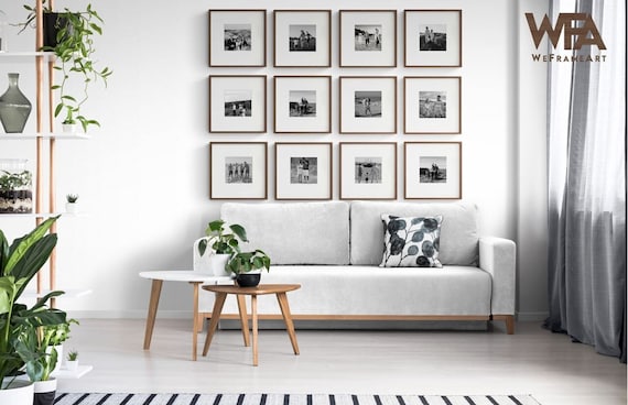 Walnut Frame Set Gallery Wall Art Classic Brown Neutral Wall Decoration Square Frame for Photo Picture Collage Display Bedroom Wall Decor Etsy UK