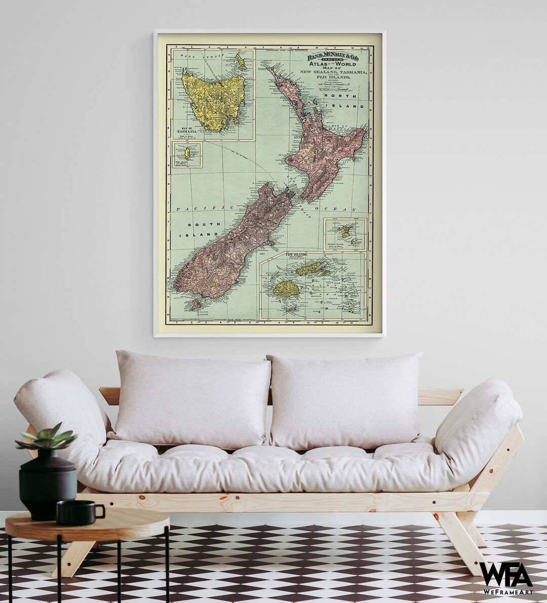 Tasmania Fiji Oceania New Zealand Australia, Australian Map Poster ...