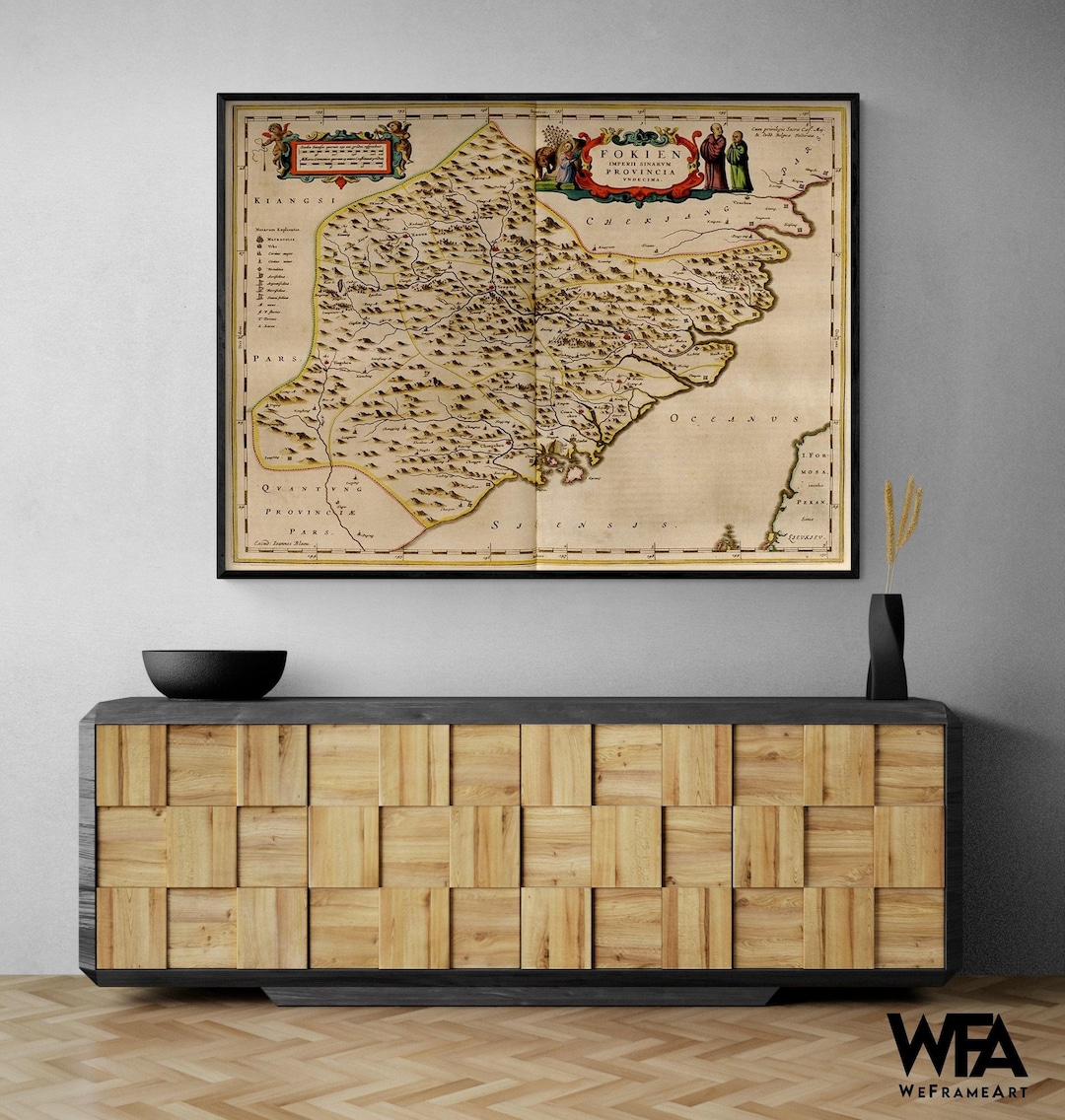 Fukien-china, Antique Chinese Map Print, Chinese Region Wall Decor ...