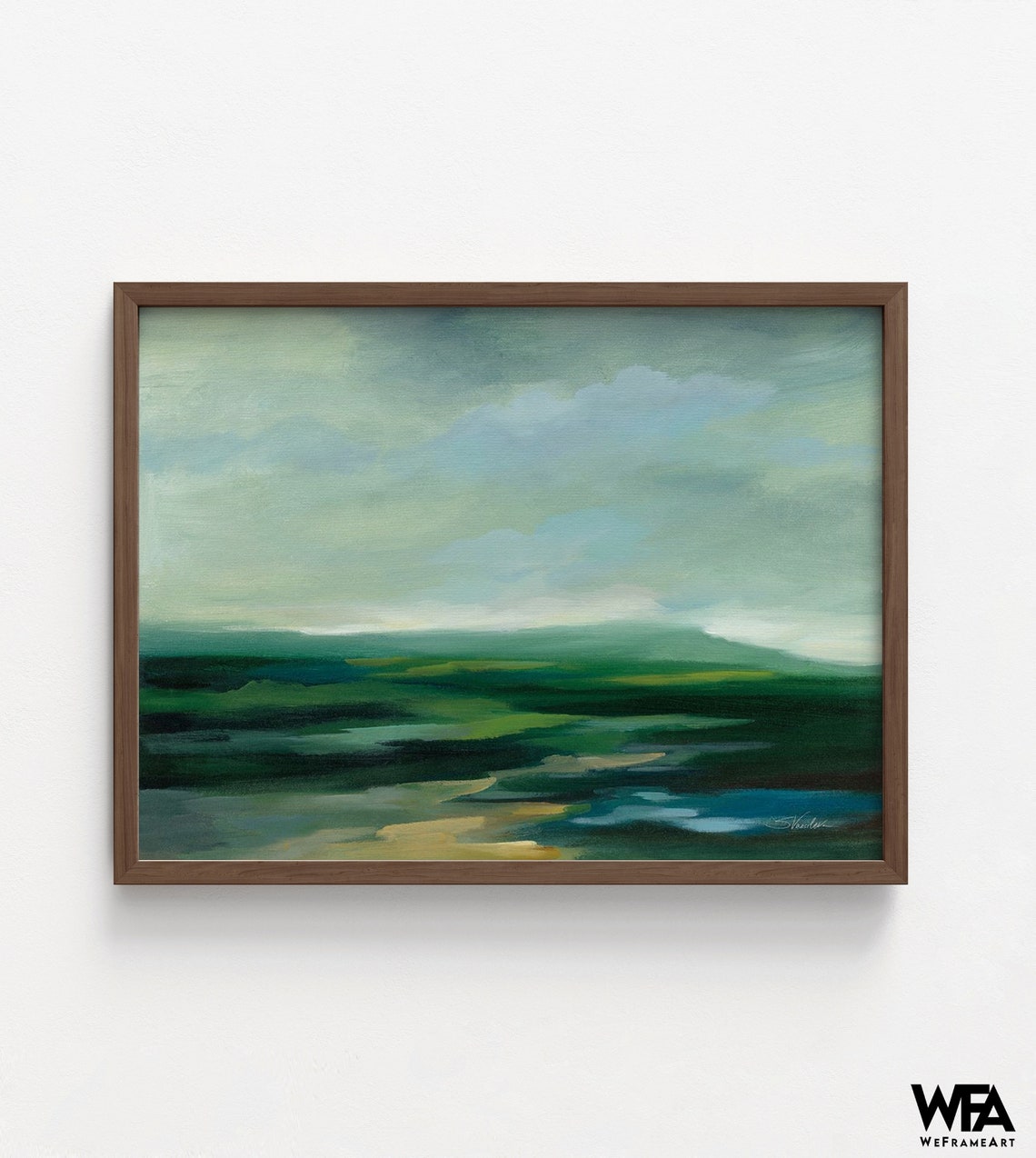 Irish Abstract Landscape Print Framed Emerald Oil Painting - Etsy