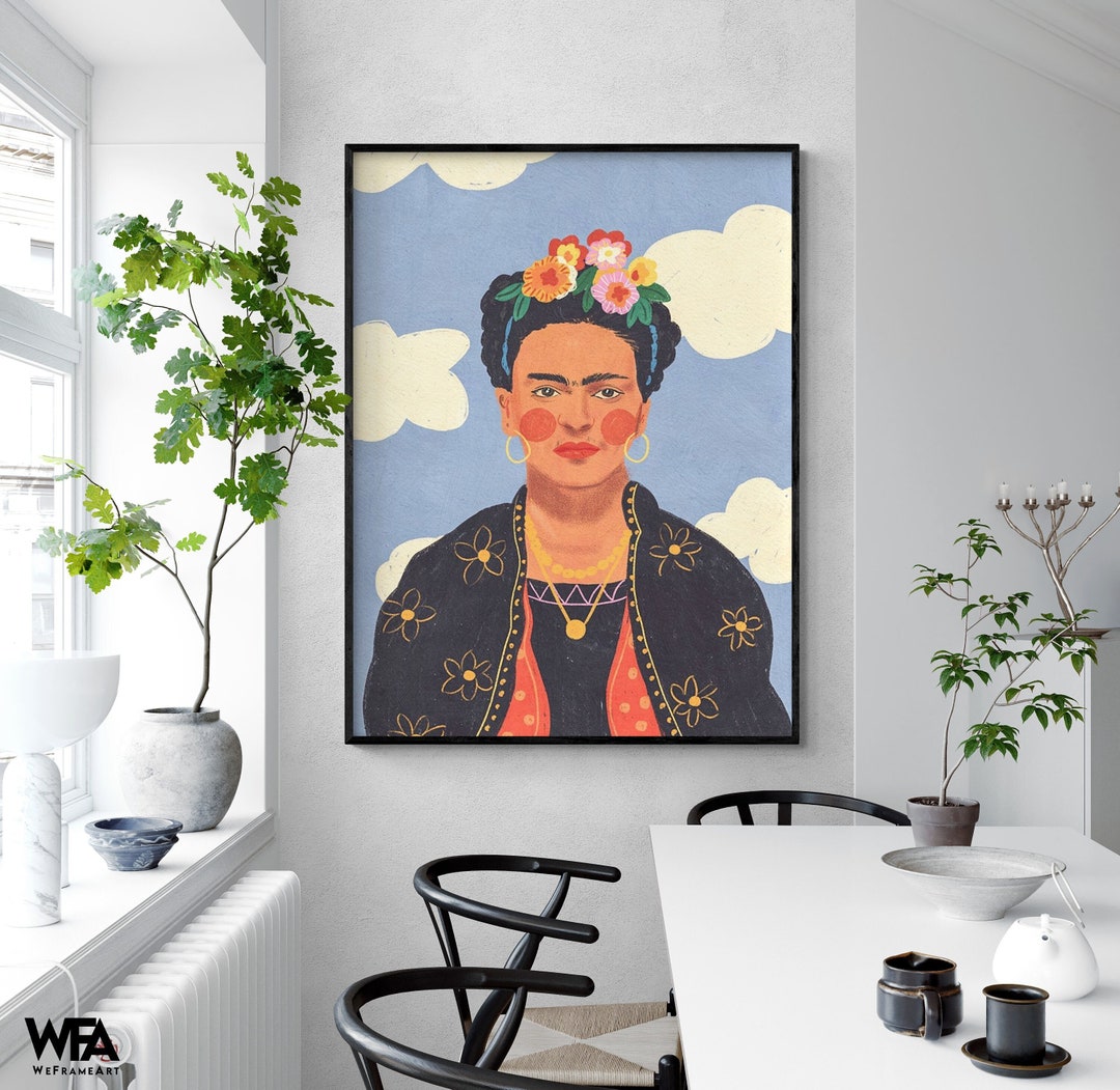Frida Kahlo Portrait Print, Mexican Famous Portraits Print, Frieda ...