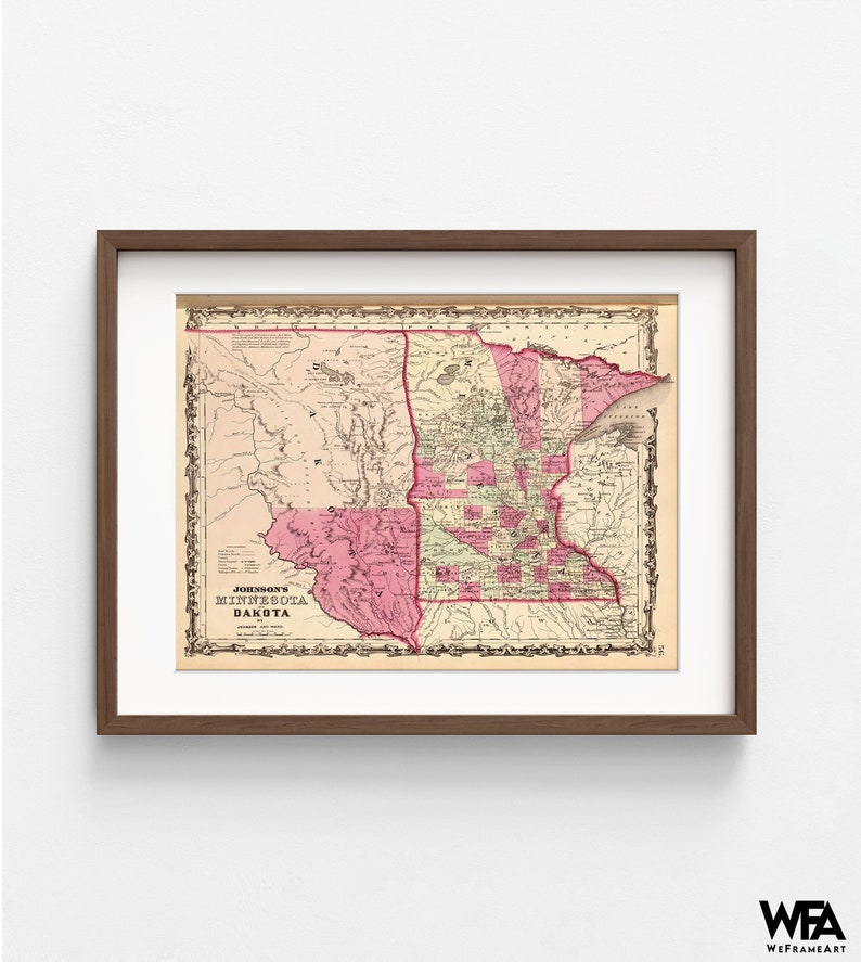 Minnesota and Dakota 1862 Mn State Map Antique Map of - Etsy