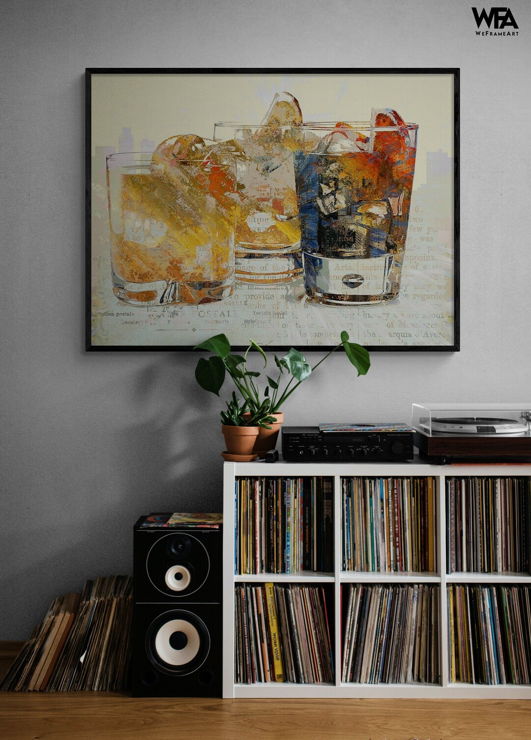 Cocktail Painting Print, Framed Strong Booze Art, Drinking Poster Print ...