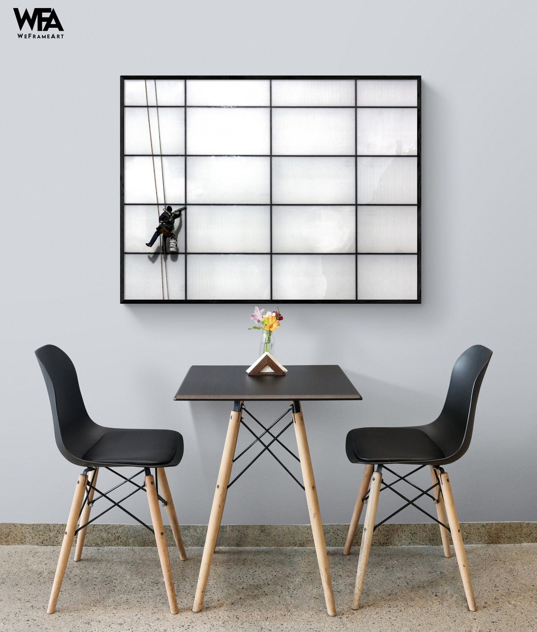 Window Washer Photography Print, Framed Black and White Urban Photo ...