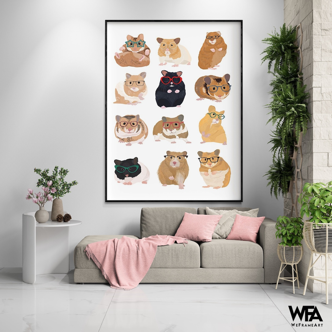 Types of Hamster Poster Print, Toddler Bedroom Hamster Art Print ...