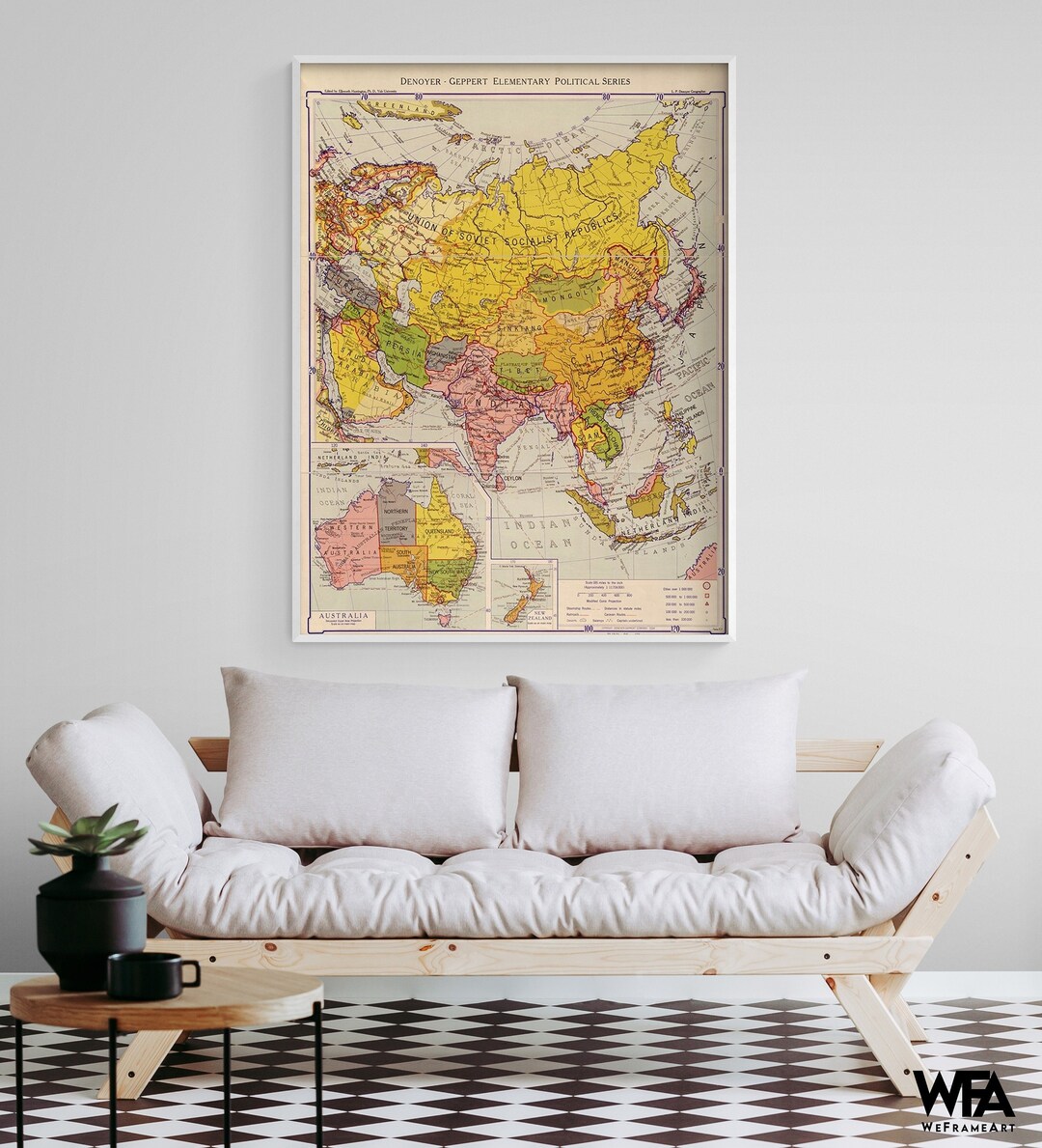 Asia 1934 by Vintage Maps, Asian Contries Map Poster Print Decor ...
