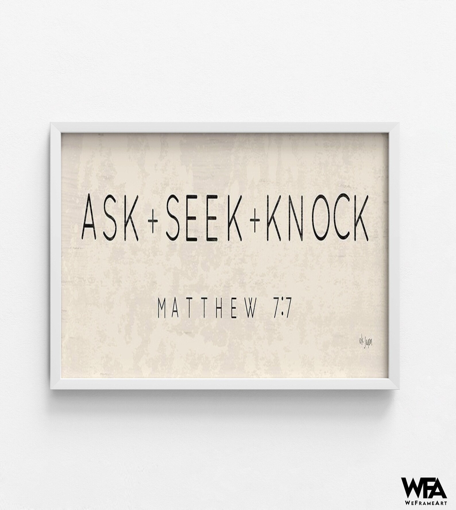 Ask, Seek, Knock, Framed Matthew 7:7 Print, Large Matthew Bible Quote ...