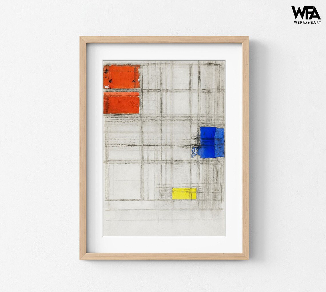 Study for a Composition by Piet Mondrian Painting Framed Piet - Etsy