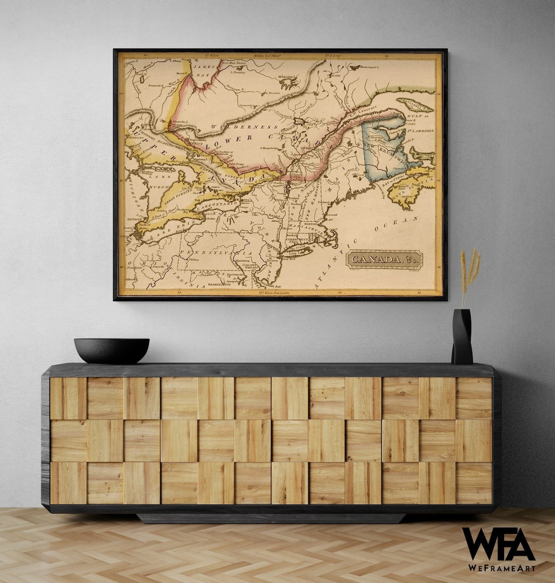 Canada 1817, Historical Map Gift Idea, North American History Poster ...