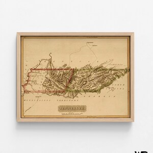 Tennessee 1817, Old Tennessee Map, Antique Map of Tennessee Print, TN ...