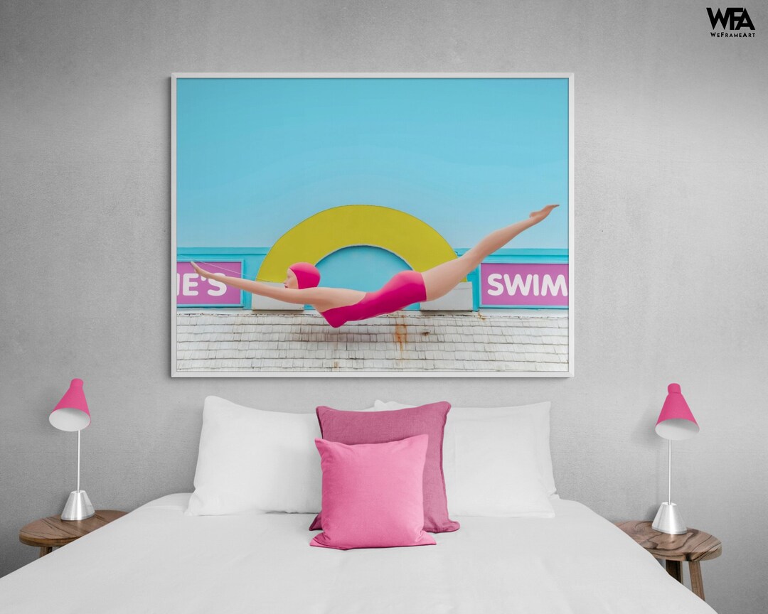 Retro Swimwear Poster Print, Swimming Photography Print, Framed Lap ...