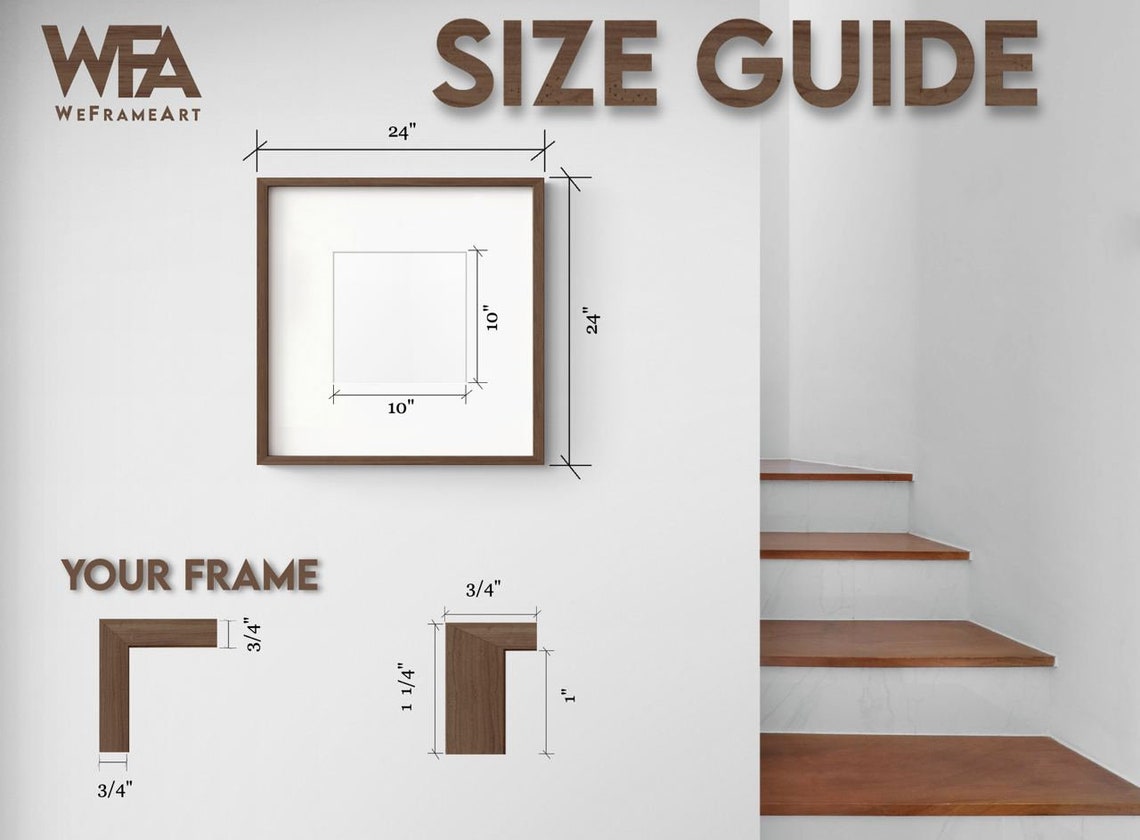 Walnut Frame Set Gallery Wall Art Classic Brown Neutral Wall - Etsy