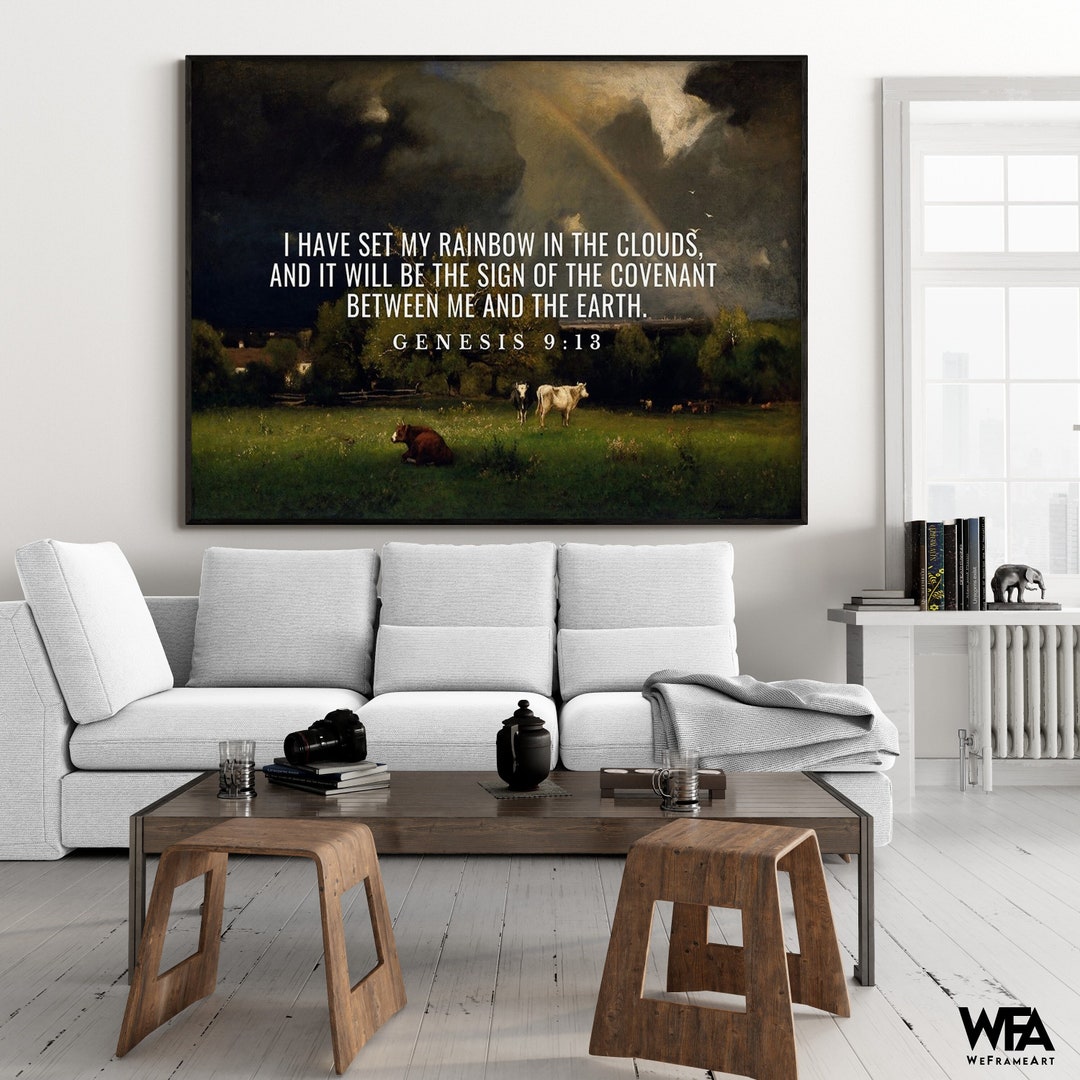 The Rainbow by George Inness, Framed Genesis 9:13 Print, Bible Verse ...