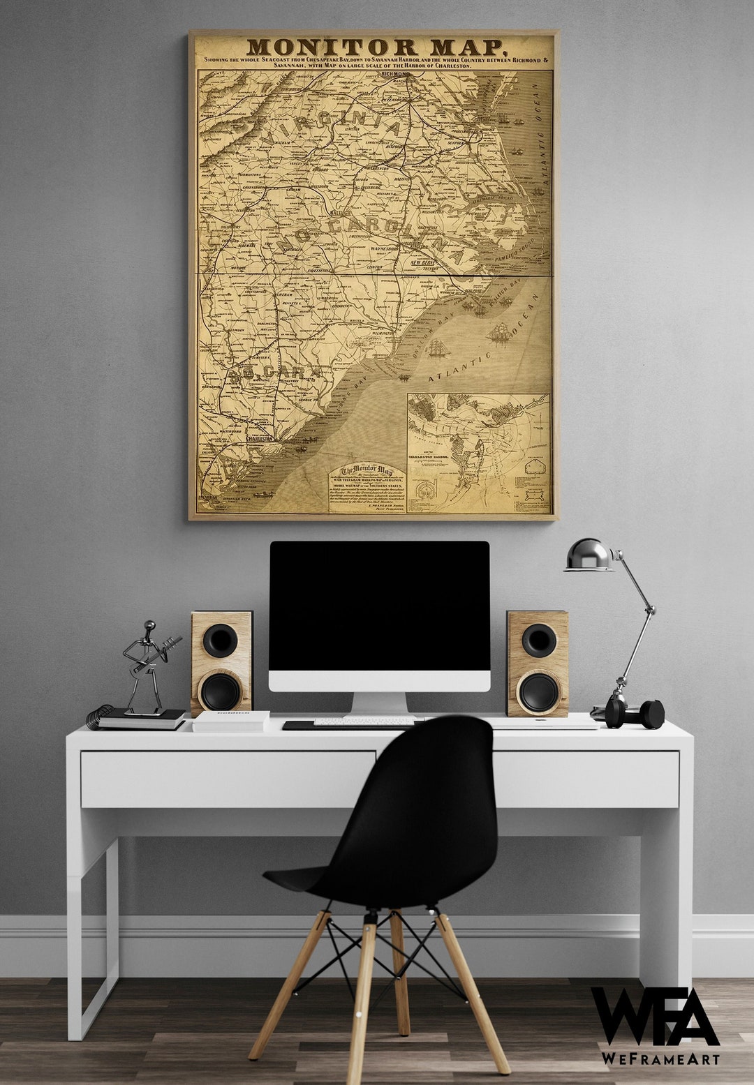 Eastern Seaboard in 1863 by Vintage Maps, History Classroom Wall Decor ...