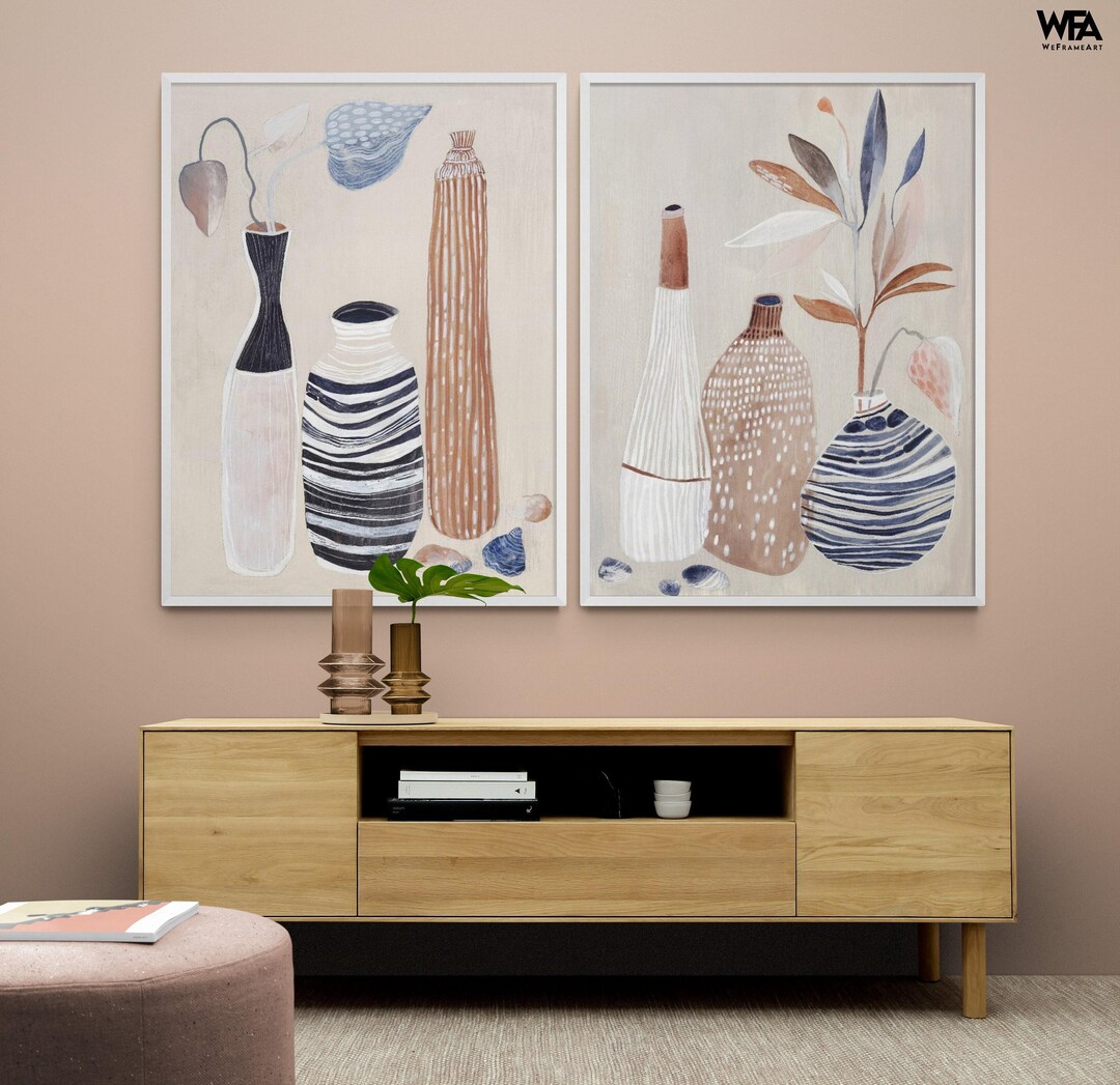 Mid Century Modern Vase Art Prints, Set of 2, Pottery Painting - Etsy